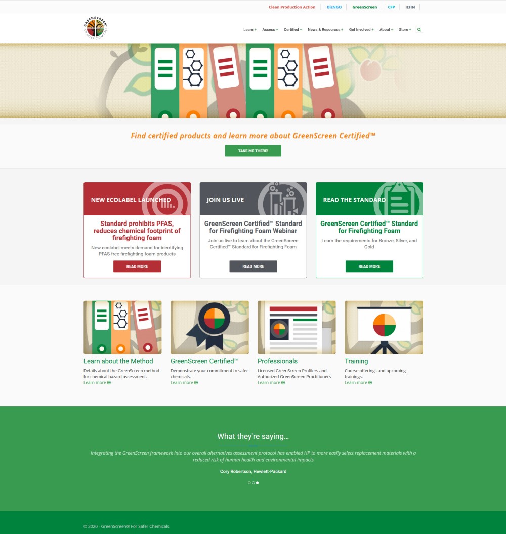 Online Store Website Design for GreenScreen Chemical, Somerville